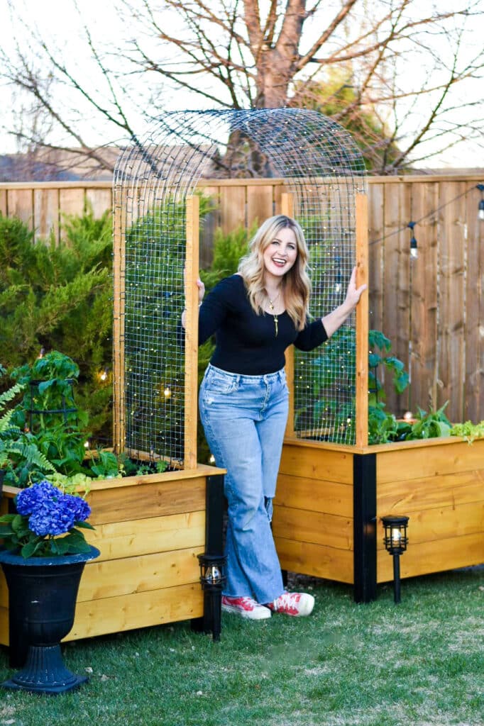 how-to with once upon a bungalow: DIY planters with blooming trellis ...